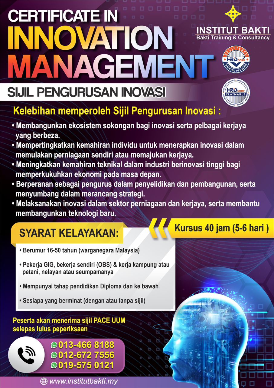 Certificate in Innovation Management – Welcome to InstitutBakti